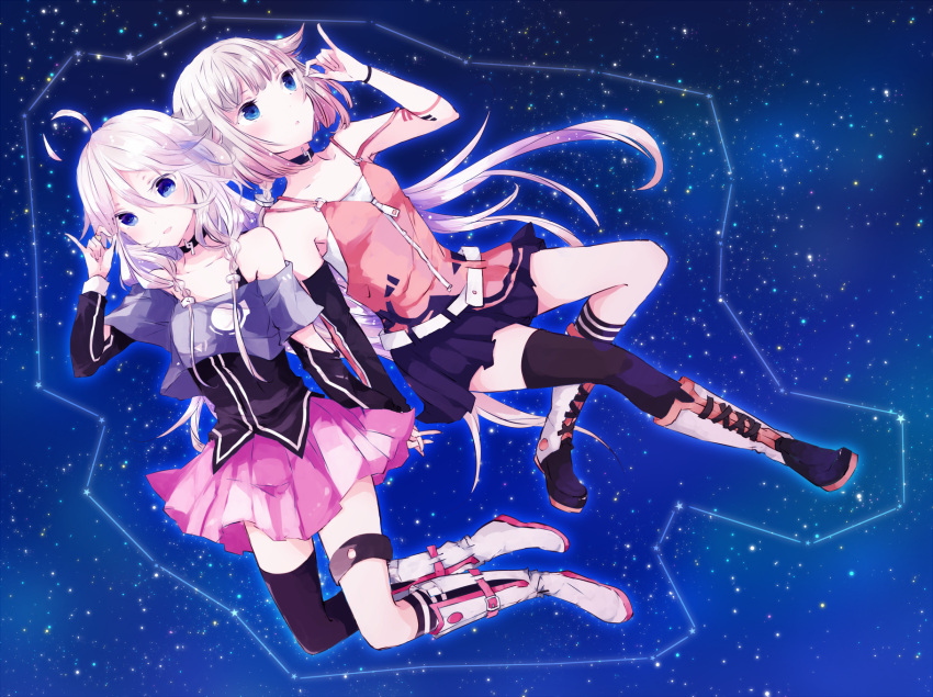 Safebooru - 2girls ahoge braid cevio hair ornament highres ia (vocaloid ...