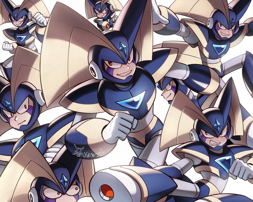 Safebooru - 1boy armor bass (mega man) black armor black helmet chest ...