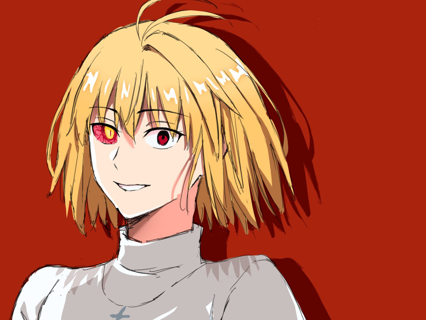 Safebooru - 1girl ahoge arcueid brunestud blonde hair colored sclera ...