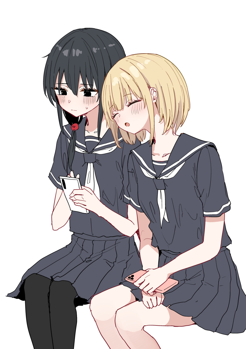 Safebooru - 2girls :o absurdres ameno hitsuka black hair black ...