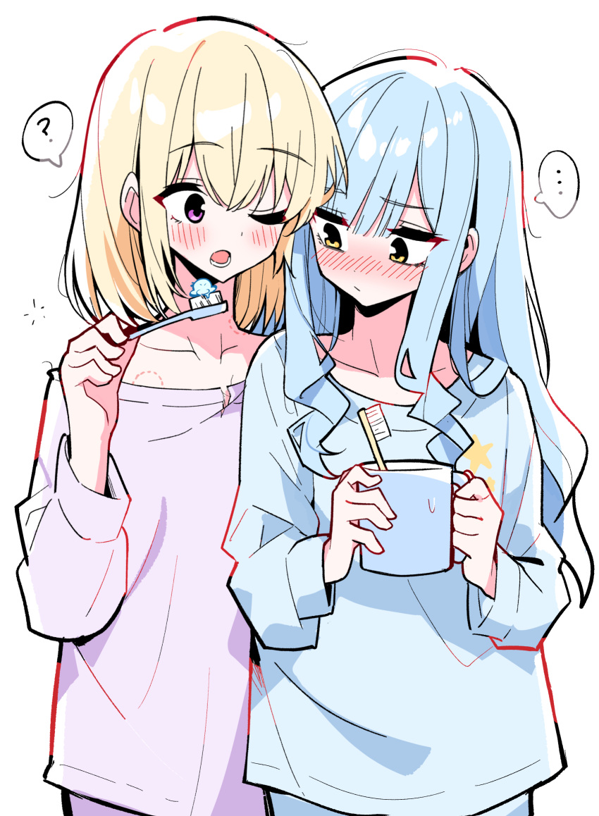 Safebooru - ... 2girls ? bang dream! bang dream! it's mygo!!!!! bite mark blonde hair blue hair ...