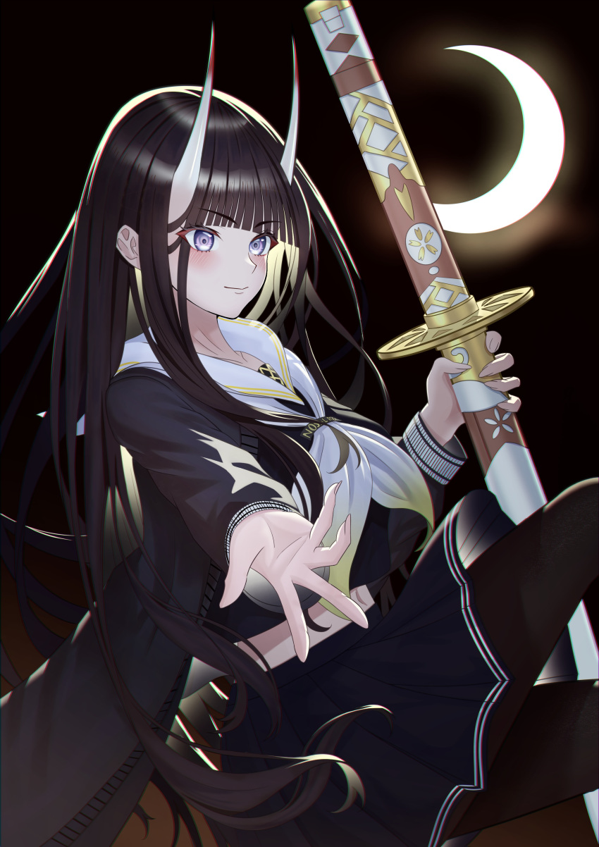 Safebooru - 1girl absurdres azur lane black cardigan black serafuku ...