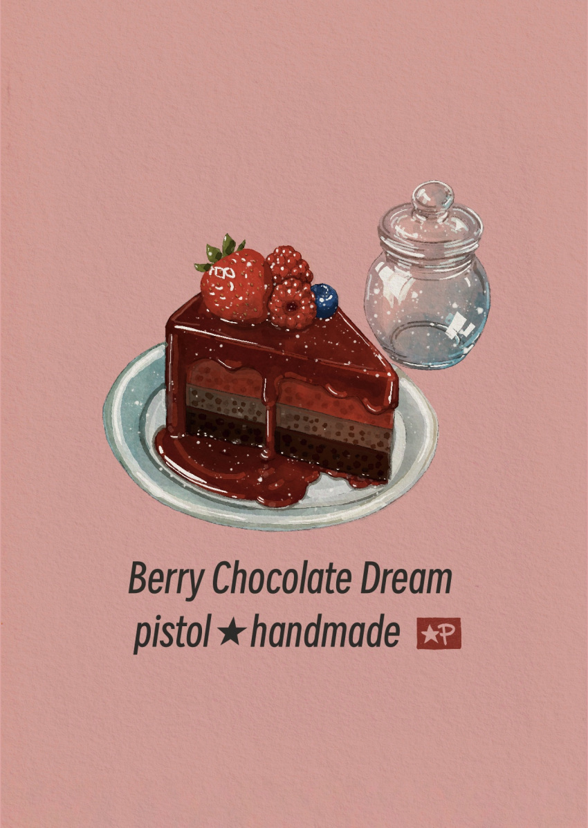 Safebooru - berry blueberry cake cake slice chocolate cake commentary request food food focus ...
