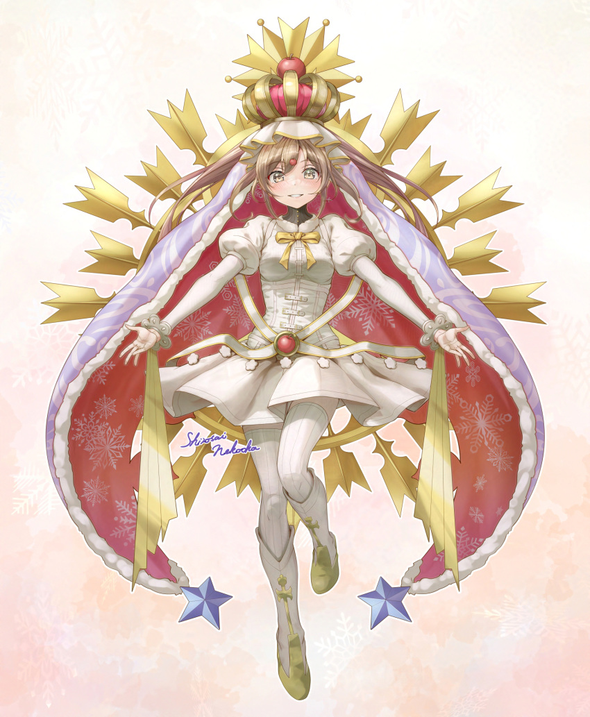 Safebooru - 1girl blonde hair boots bow bowtie crown dress full body ...