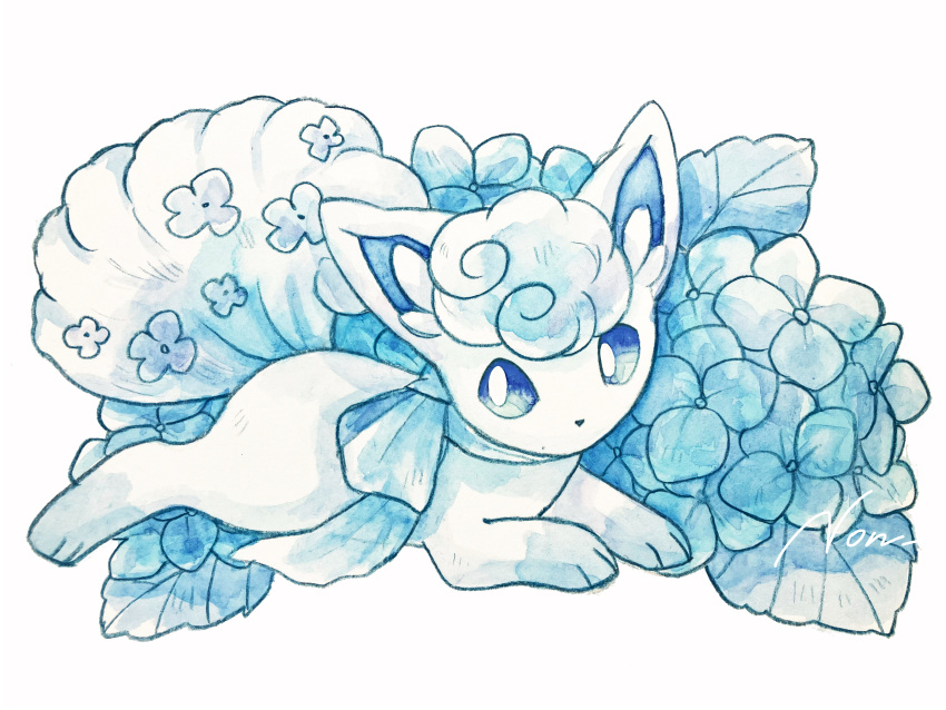 Safebooru - absurdres alolan vulpix animal focus blue theme bright ...