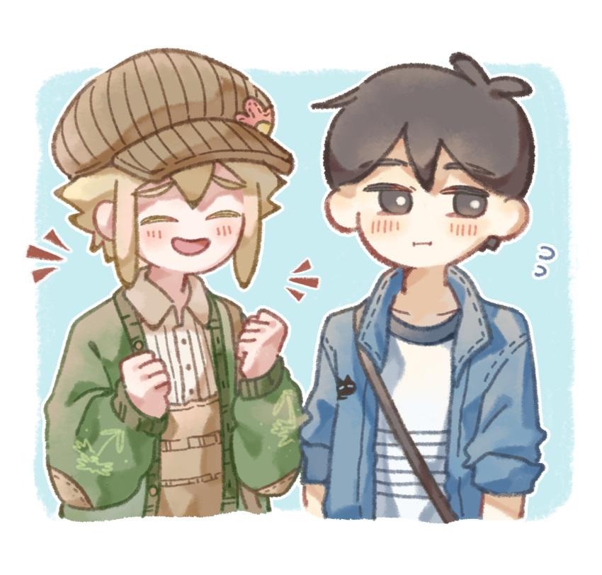 Safebooru - 2boys absurdres antenna hair basil (birthday) (omori) basil (faraway) (omori) basil ...