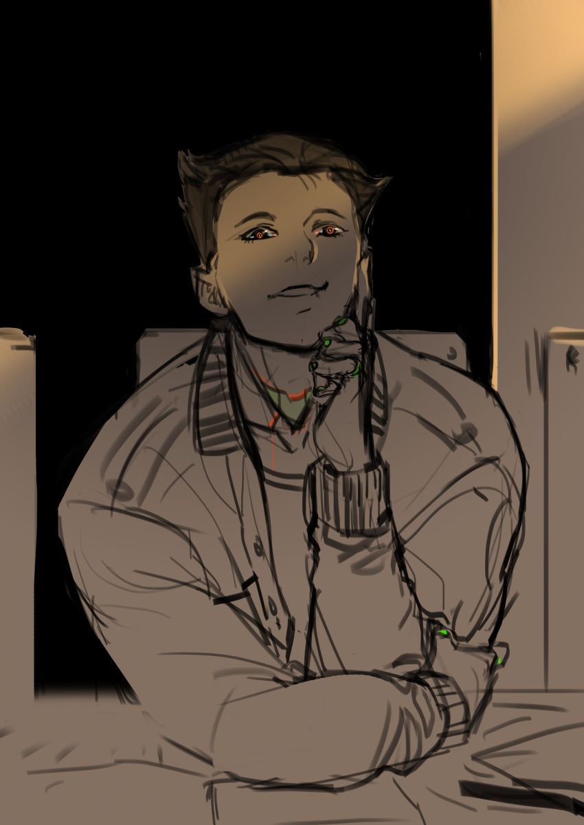 Safebooru - 1boy a106 absurdres android arm rest atom: the beginning ...