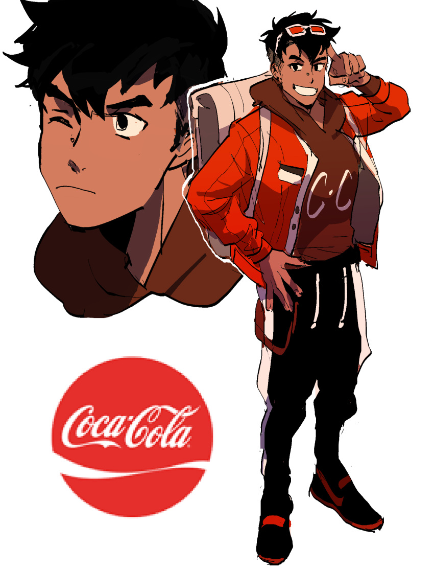 Safebooru - 1boy coca-cola full body glasses enthusiast highres logo ...