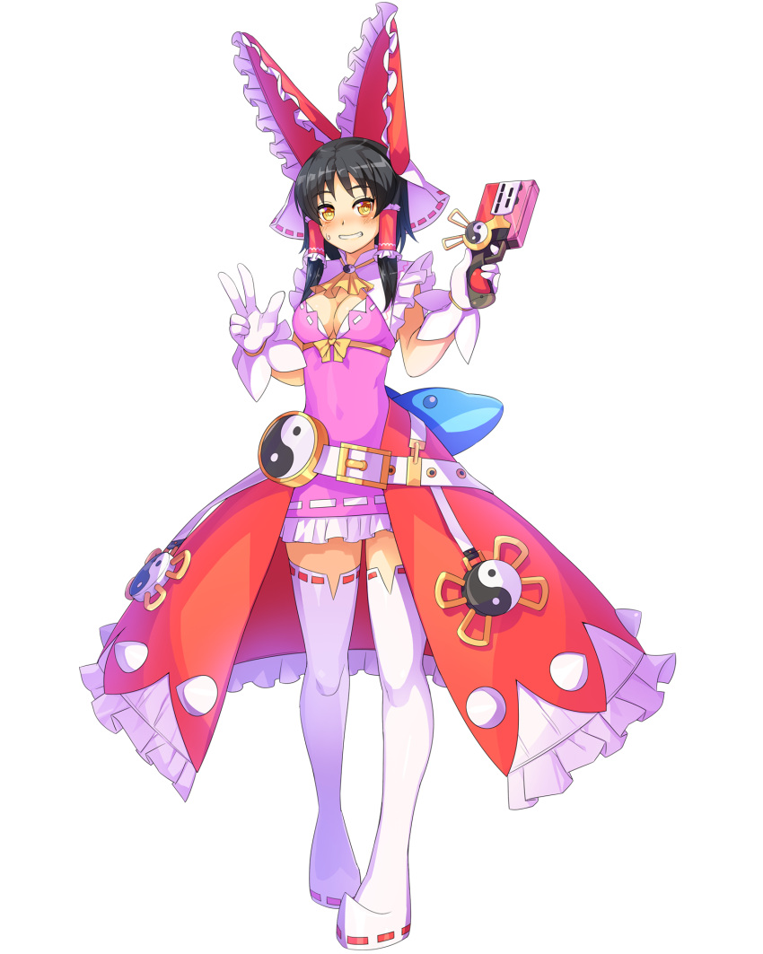 Safebooru - 1girl @ @ ascot bangs belt black hair blush boots bow ...