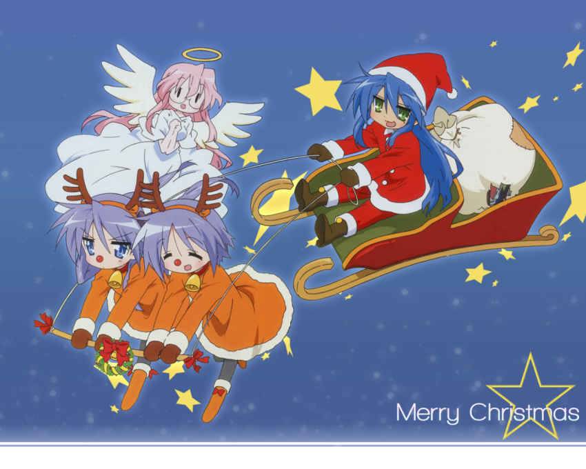 Safebooru - animal costume christmas hiiragi kagami hiiragi tsukasa ...