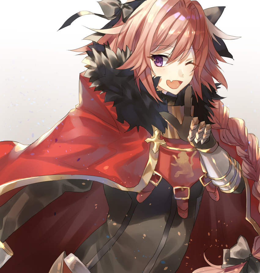 Safebooru - 1boy black bow bow braid cape fang fate/apocrypha fate ...