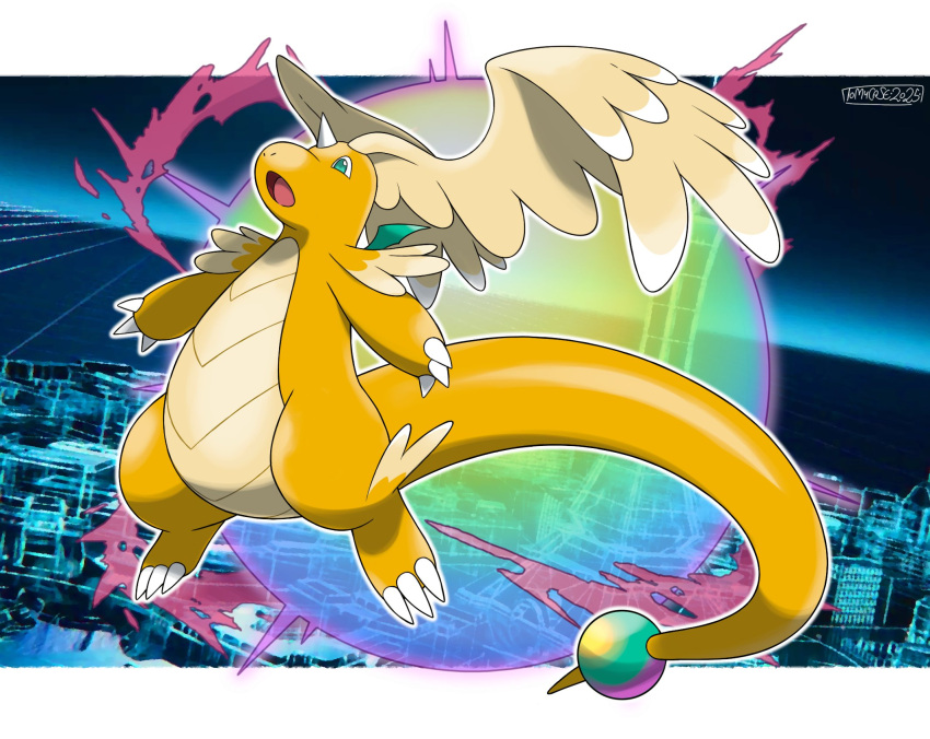 Safebooru - artist name border dragon dragonite feathered wings full ...