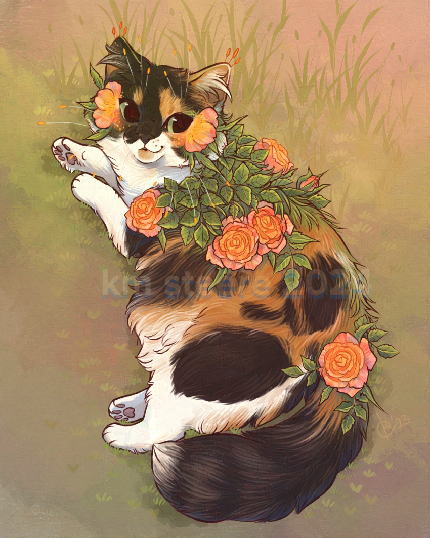 Safebooru - adversarial noise alt text animal animal ear fluff animal focus calico (pattern ...