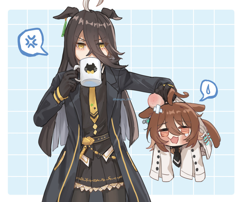 Safebooru - 2girls agnes tachyon (umamusume) ahoge anger vein animal ...
