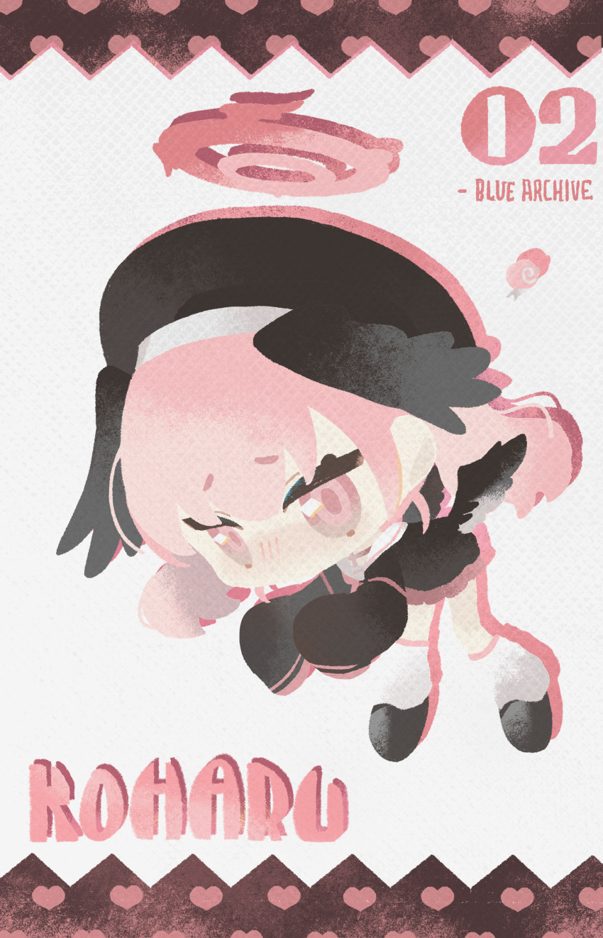 Safebooru - absurdres beret black hat black wings blue archive cui pi zha xia qiu feathered ...