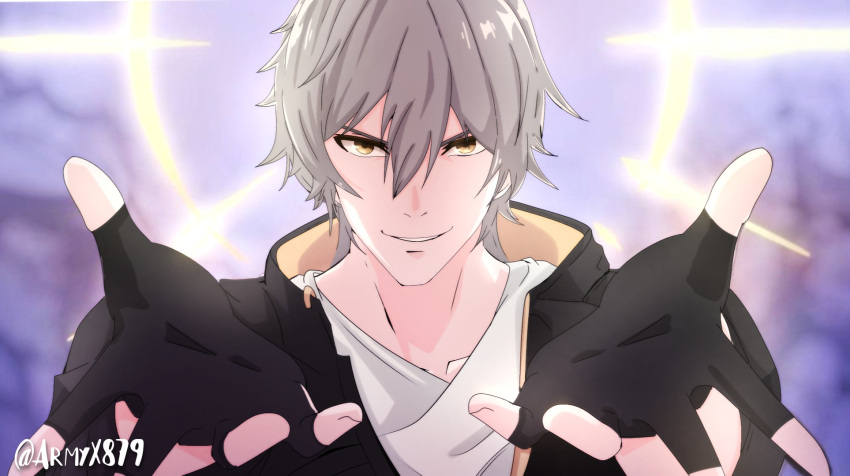 Safebooru - 1boy armyx879 artist name black gloves black jacket caelus ...