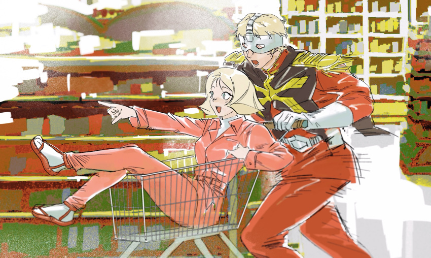 Safebooru - 1boy 1girl absurdres blonde hair blue eyes brother and ...