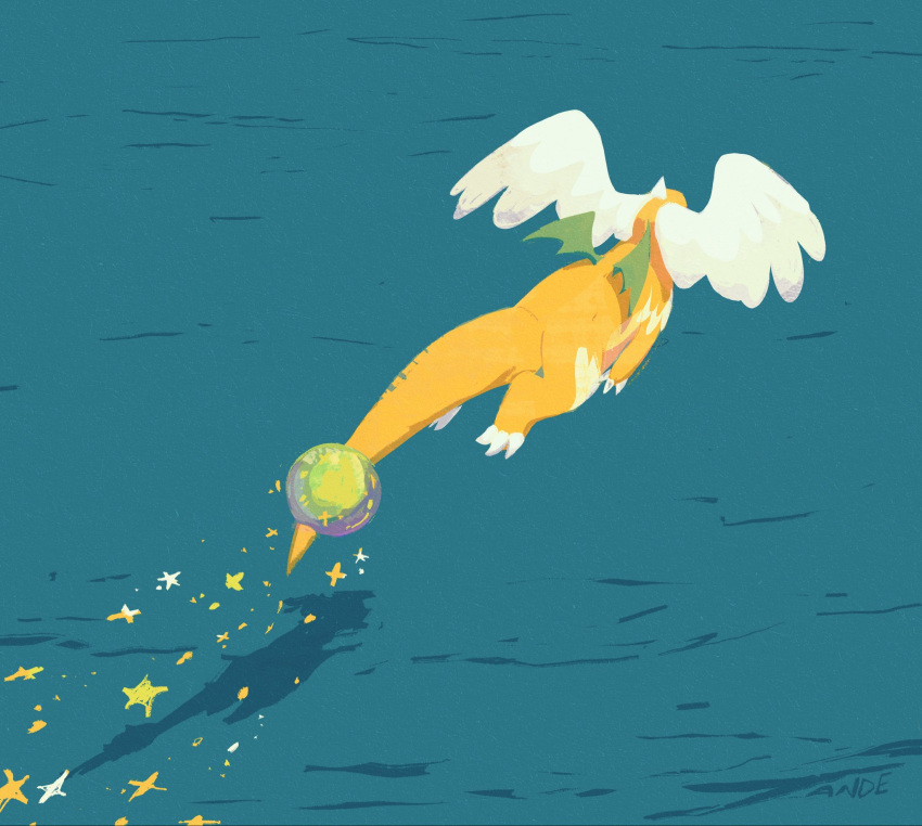 Safebooru - andewitt claws dragonite feathered wings flying full body ...