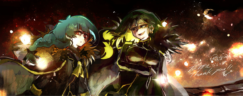 Safebooru - 1girl 1other absurdres aoruuto ascot binah (project moon) black background black ...