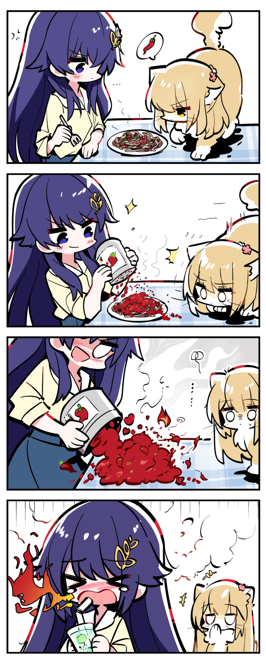 Safebooru - 1girl absurdres animalization blue eyes blue hair blush character request chinese ...