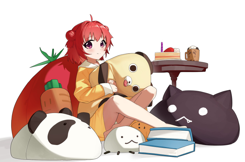 Safebooru Absurdres Akaza Akari Bean Bag Book Cake Candle Cup Food 1353