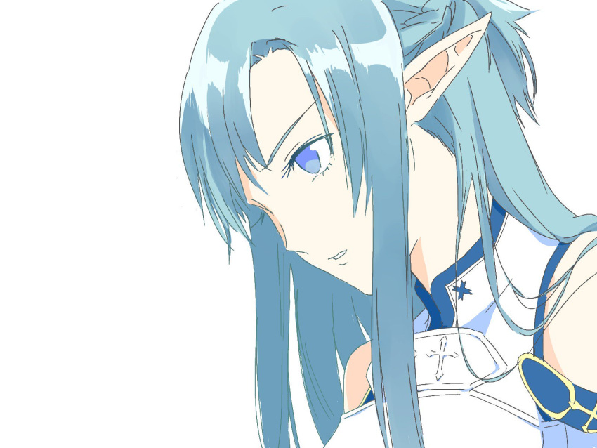 Safebooru - 1girl armor asuna (sao) asuna (sao-alo) blue eyes blue hair breastplate highres ...