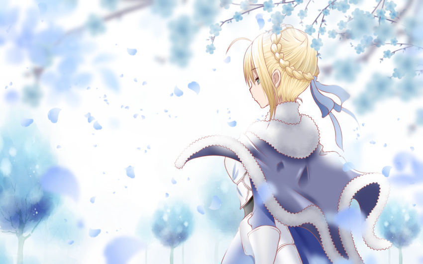 Safebooru - 1girl ahoge armor armored dress artoria pendragon (all) blonde hair blue cape blue ...