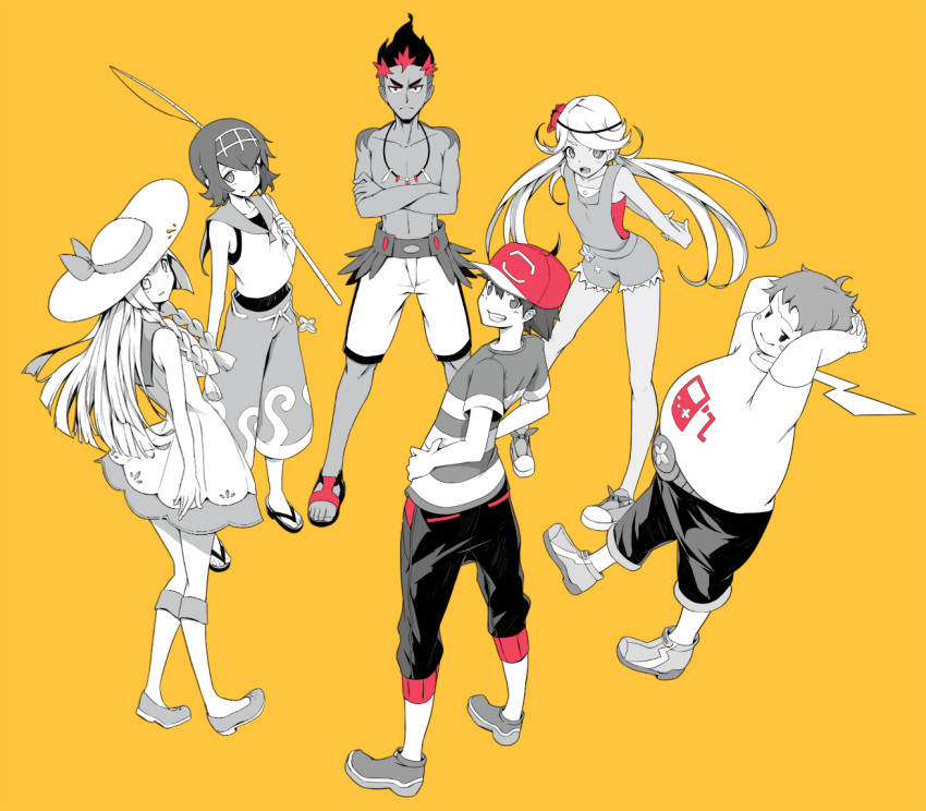 Safebooru - 3boys 3girls everyone kaki (pokemon) lillie (pokemon ...
