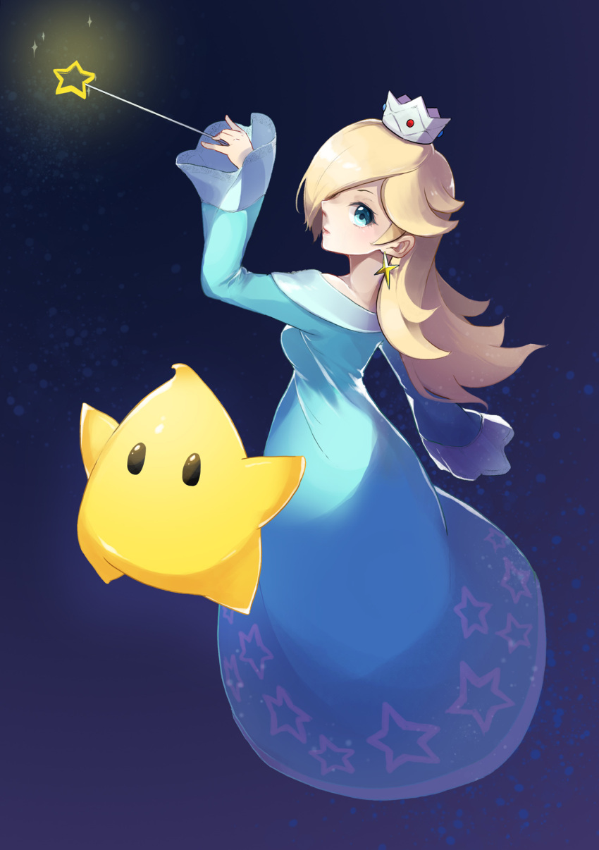 Safebooru - 1girl blue dress blue eyes bon (bonbon315) chiko (mario ...