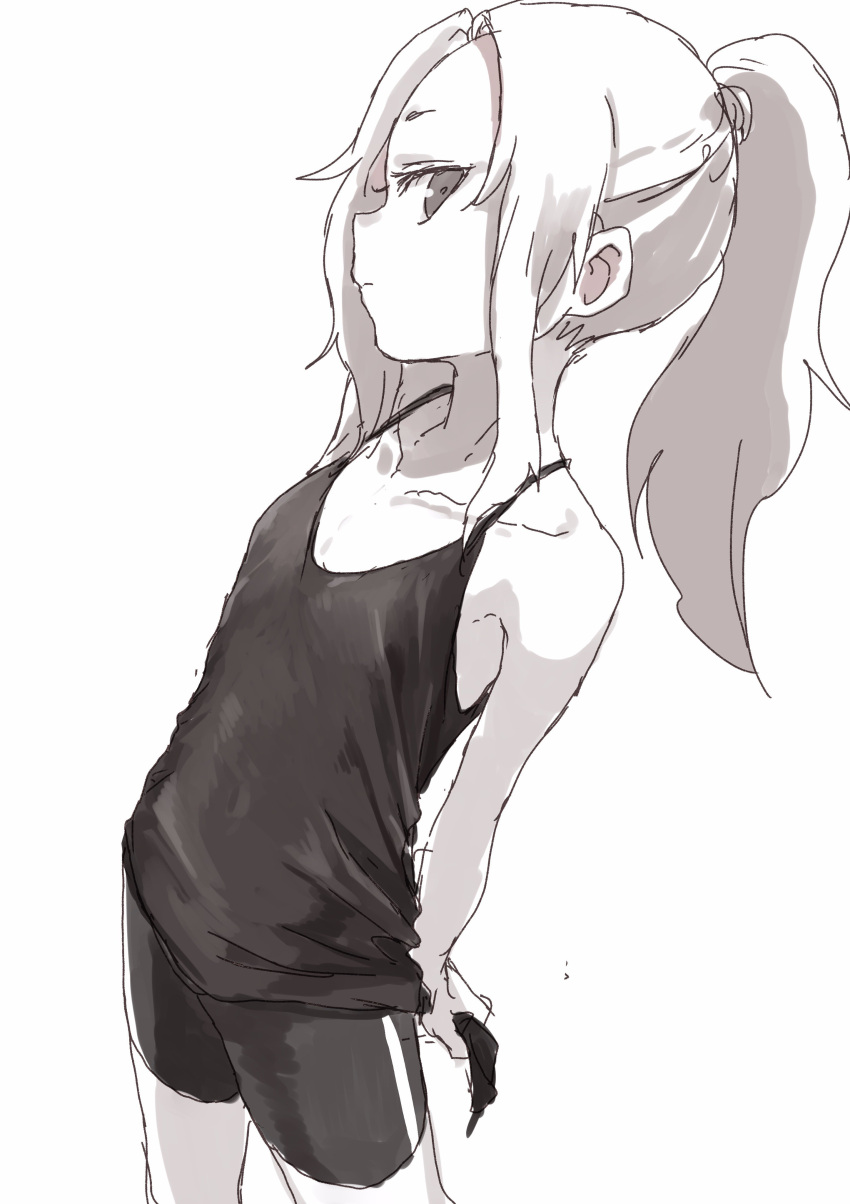 Safebooru - 1girl absurdres armpits arms behind back bangs bare arms bare shoulders bike shorts ...