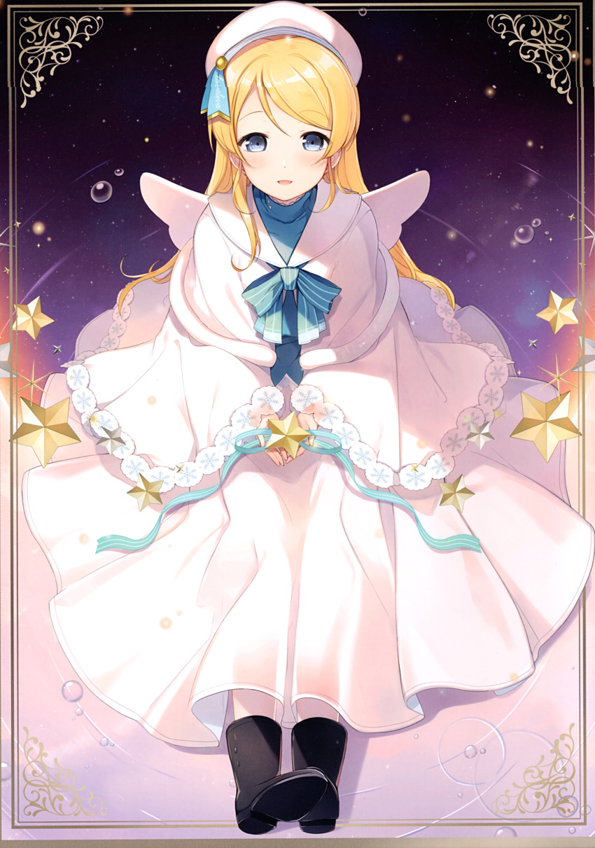 Safebooru - 1girl 6u (eternal land) absurdres ayase eli bangs black footwear blonde hair blue ...