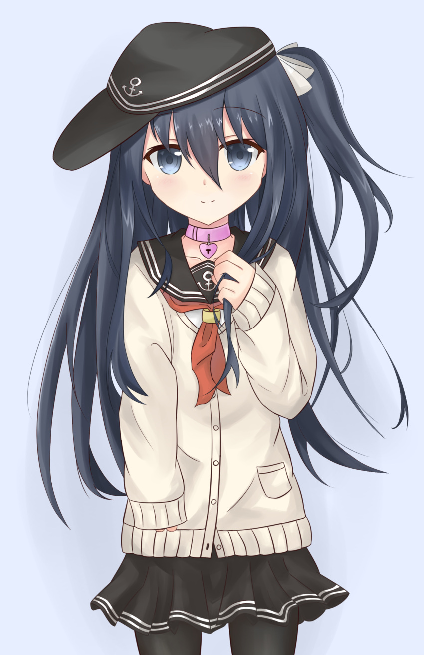 Safebooru - 1girl akatsuki (kantai collection) alternate hairstyle anchor symbol bangs black ...