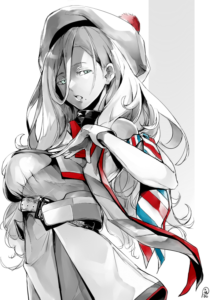 Safebooru - 10s 1girl bangs bare shoulders belt belt buckle blue eyes buckle gloves hair between ...