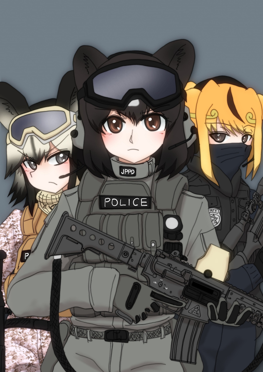 Safebooru - 3girls african wild dog (kemono friends) animal ears ...