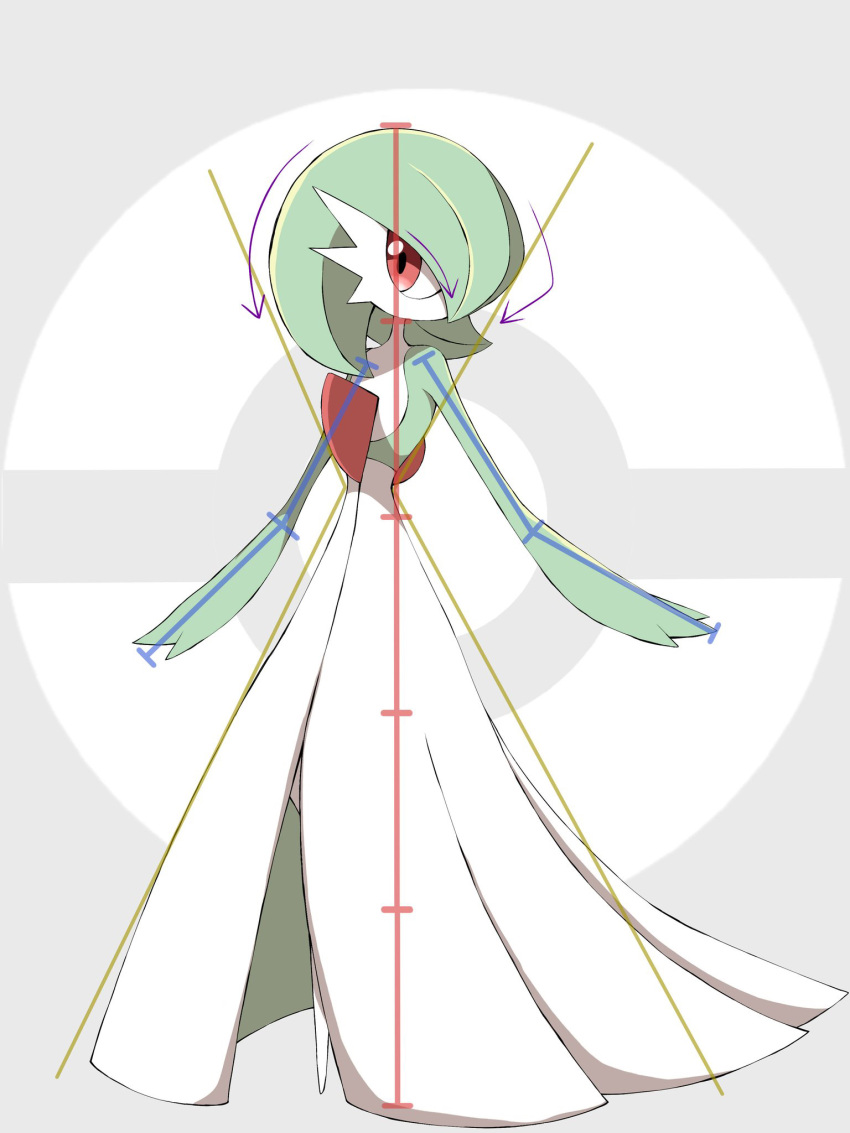 Safebooru - bob cut colored skin dress gardevoir green hair green skin ...