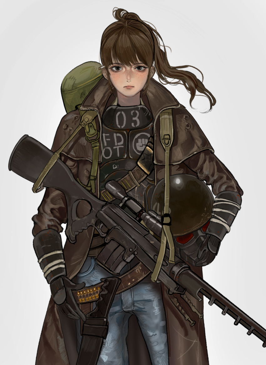 Safebooru - 1girl ammunition belt backpack bag black gloves blonde hair ...