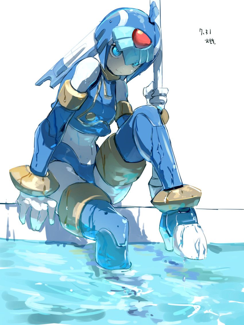 Safebooru - 1girl armor blue armor blue eyes blue helmet fairy leviathan (mega man) forehead ...
