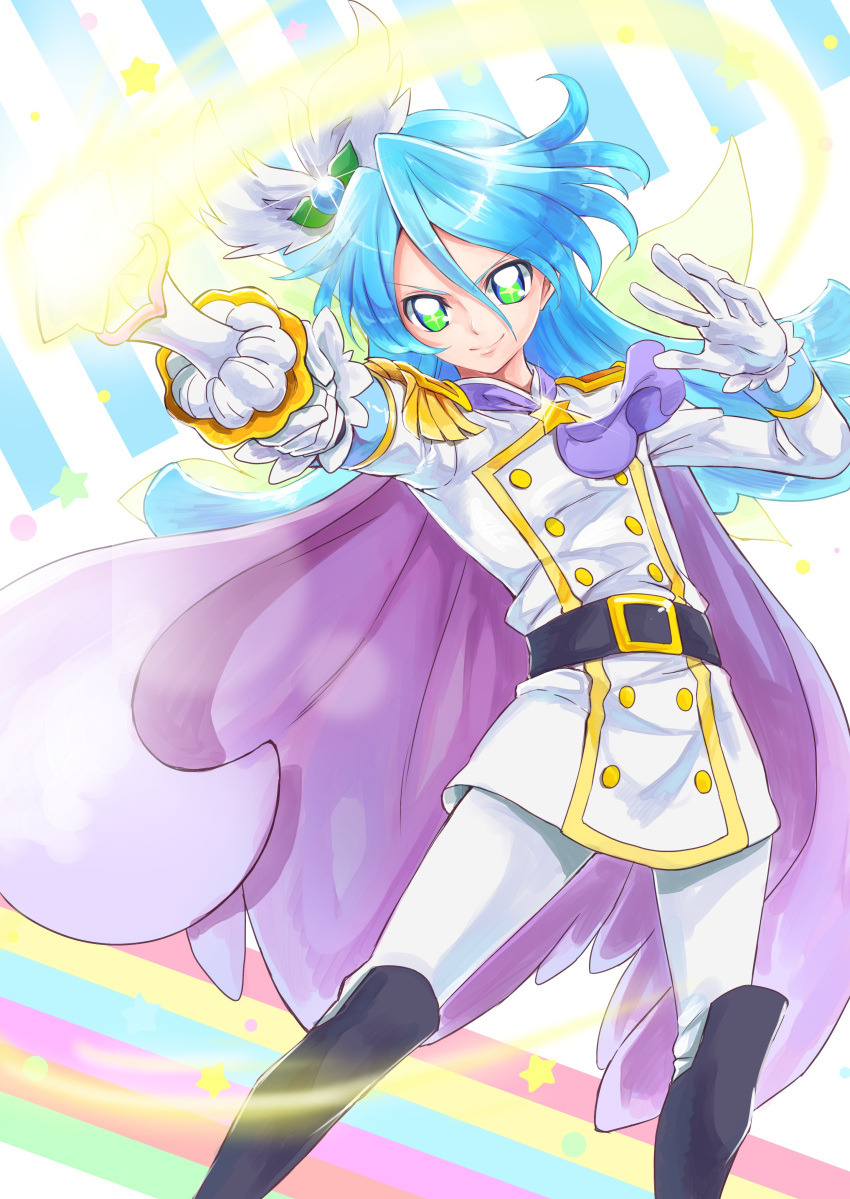 Safebooru - + + 1boy absurdres belt blue hair boots cape cure waffle ...