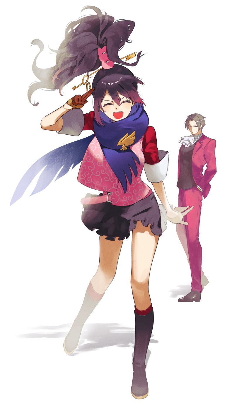 Safebooru - 1boy 1girl :d ^ ^ absurdres ace attorney ace attorney investigations ace attorney ...