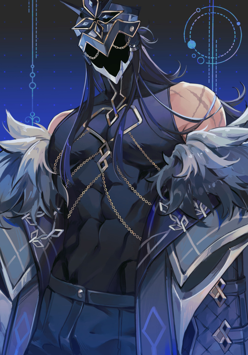 Safebooru - 1boy abs absurdres black bikesuit black hair black helm ...