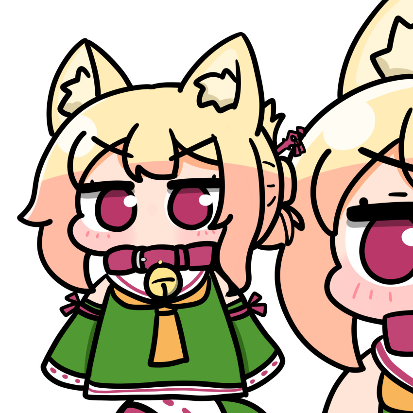 Safebooru - 1girl animal collar animal ear fluff animal ears bare shoulders bell blonde hair ...