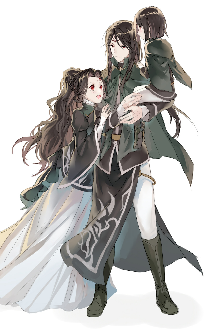 Safebooru - 1girl 2boys absurdres aged down almedha black footwear ...