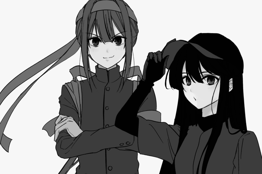 Safebooru - 1boy 1girl :o adjusting clothes adjusting headwear armband baseball cap baseball ...