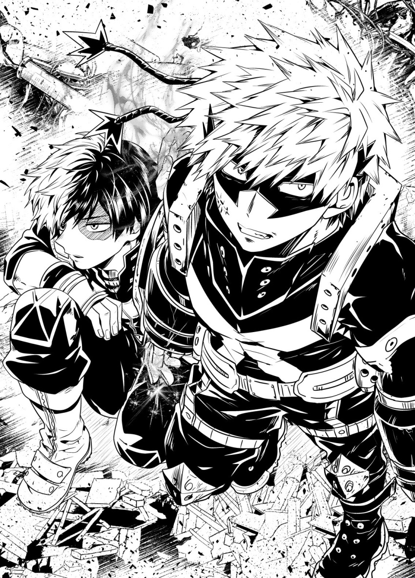 Safebooru - 2boys bakugou katsuki black hair black pantyhose bodysuit ...