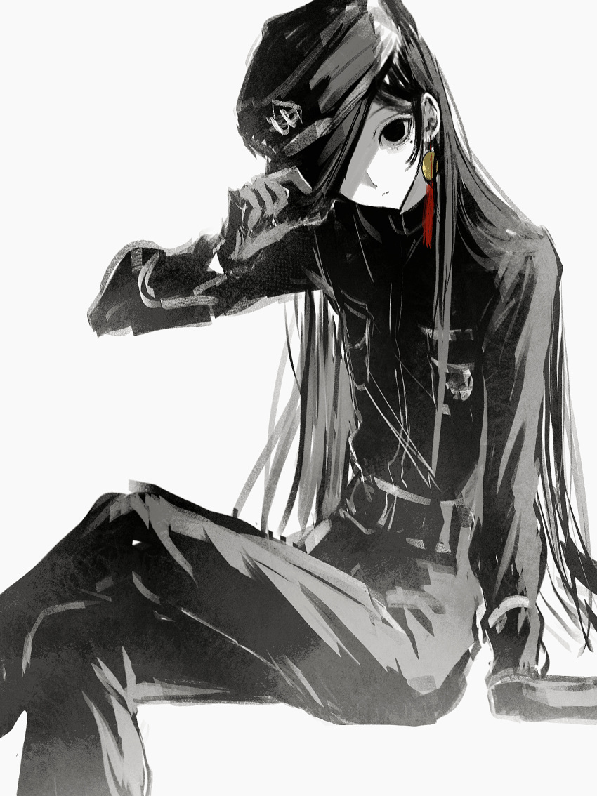 Safebooru - 1boy black eyes black gloves black hair black hat black pants black shirt chinese ...