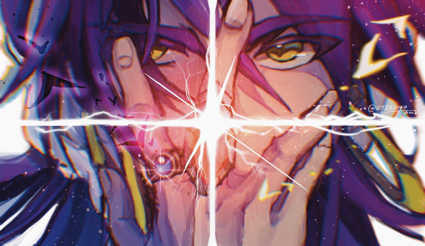 Safebooru - 1boy aniru black rukh (magi) chromatic aberration close-up ...