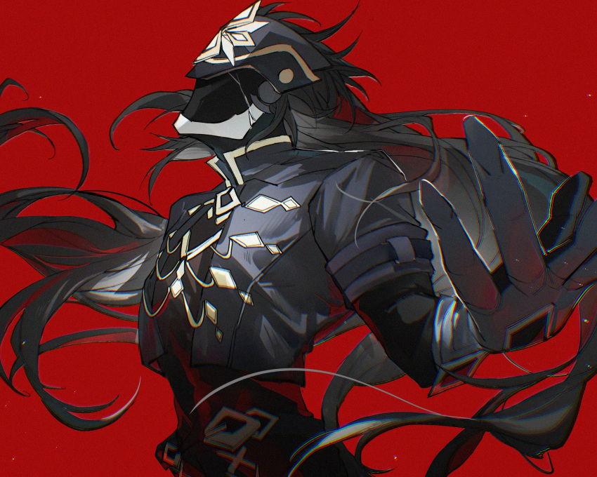 Safebooru - 1boy aiguillette black gloves black hair black jacket black mask black undershirt ...