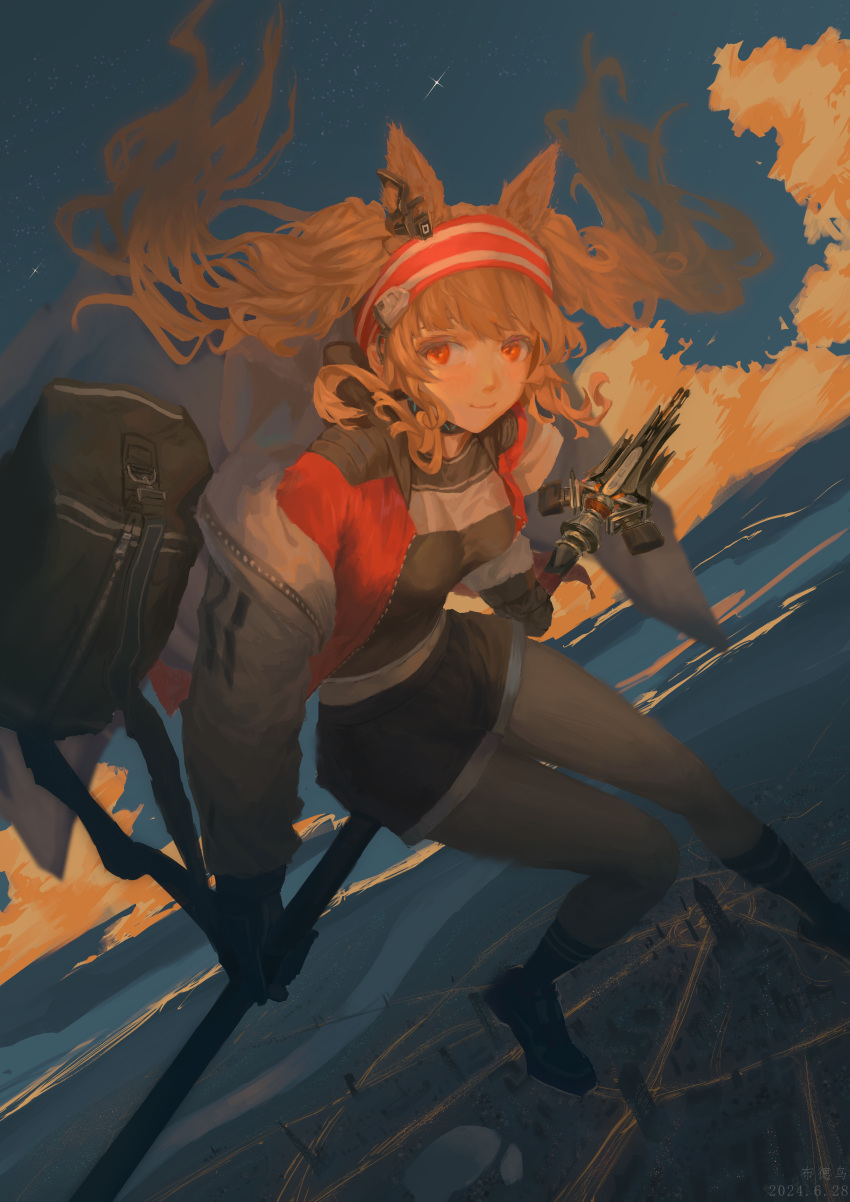 Safebooru - 1girl absurdres angelina (arknights) animal ears arknights black bag black gloves ...