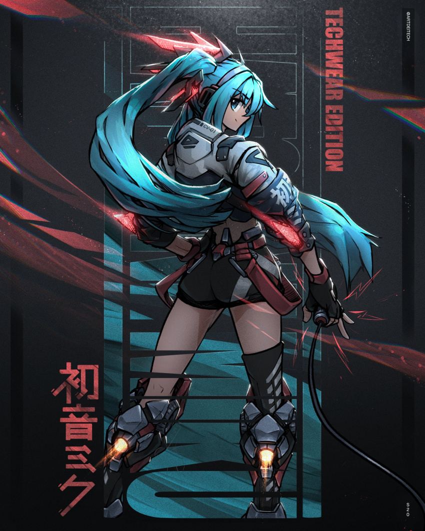 Safebooru - artdeitech black gloves black shorts blue eyes blue hair ...