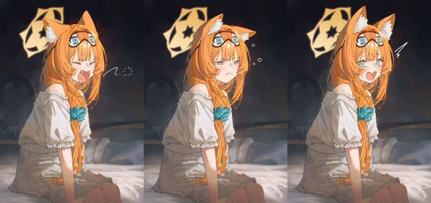 Safebooru - 1girl ^^^ absurdres animal ear fluff animal ears bare shoulders betabeet blue ...